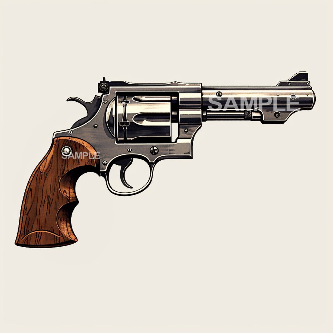 Revolver Clipart - Gun Clipart - PNG Format, Commercial Use Approved - Etsy
