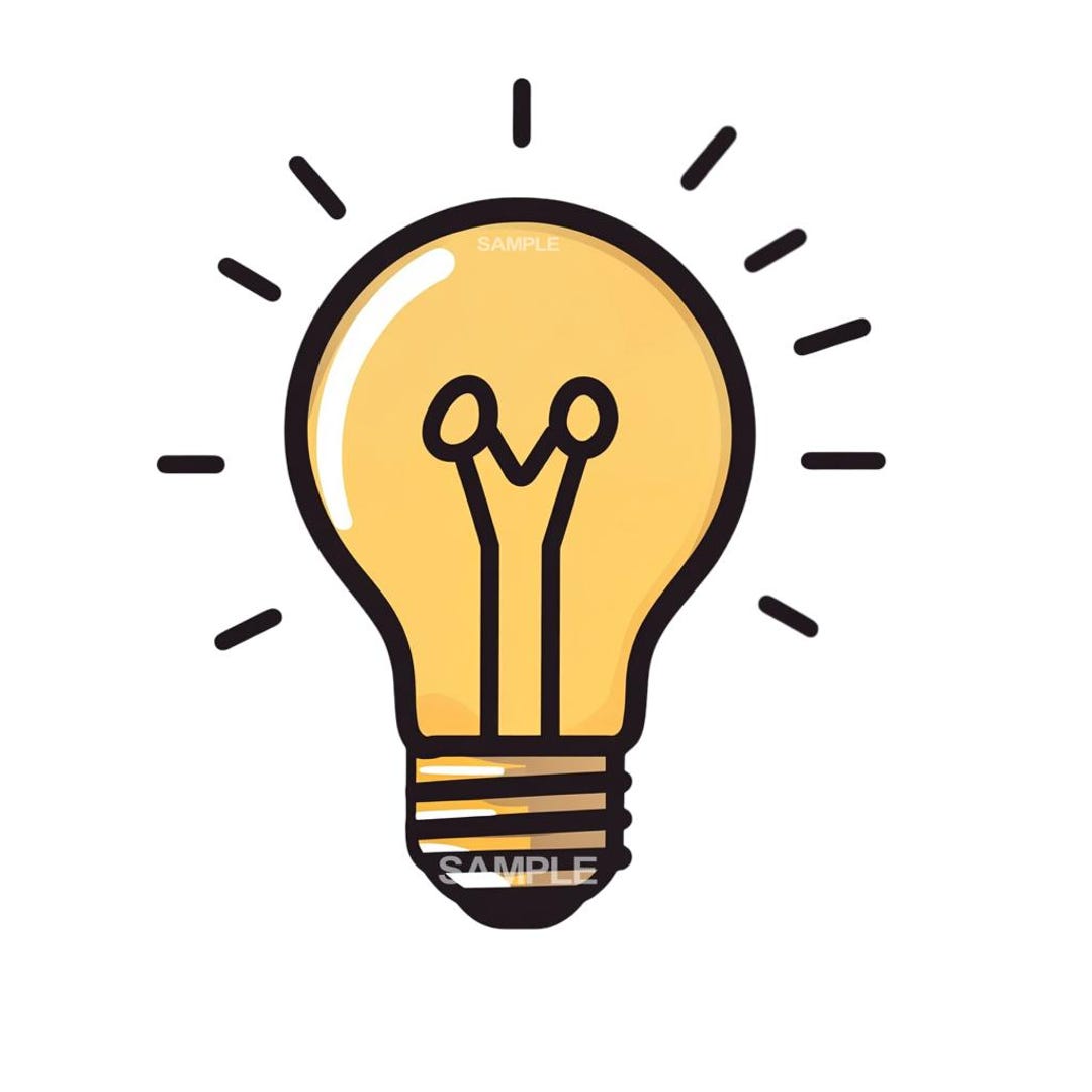Lightbulb Clipart - PNG Format, Commercial Use Approved - Etsy