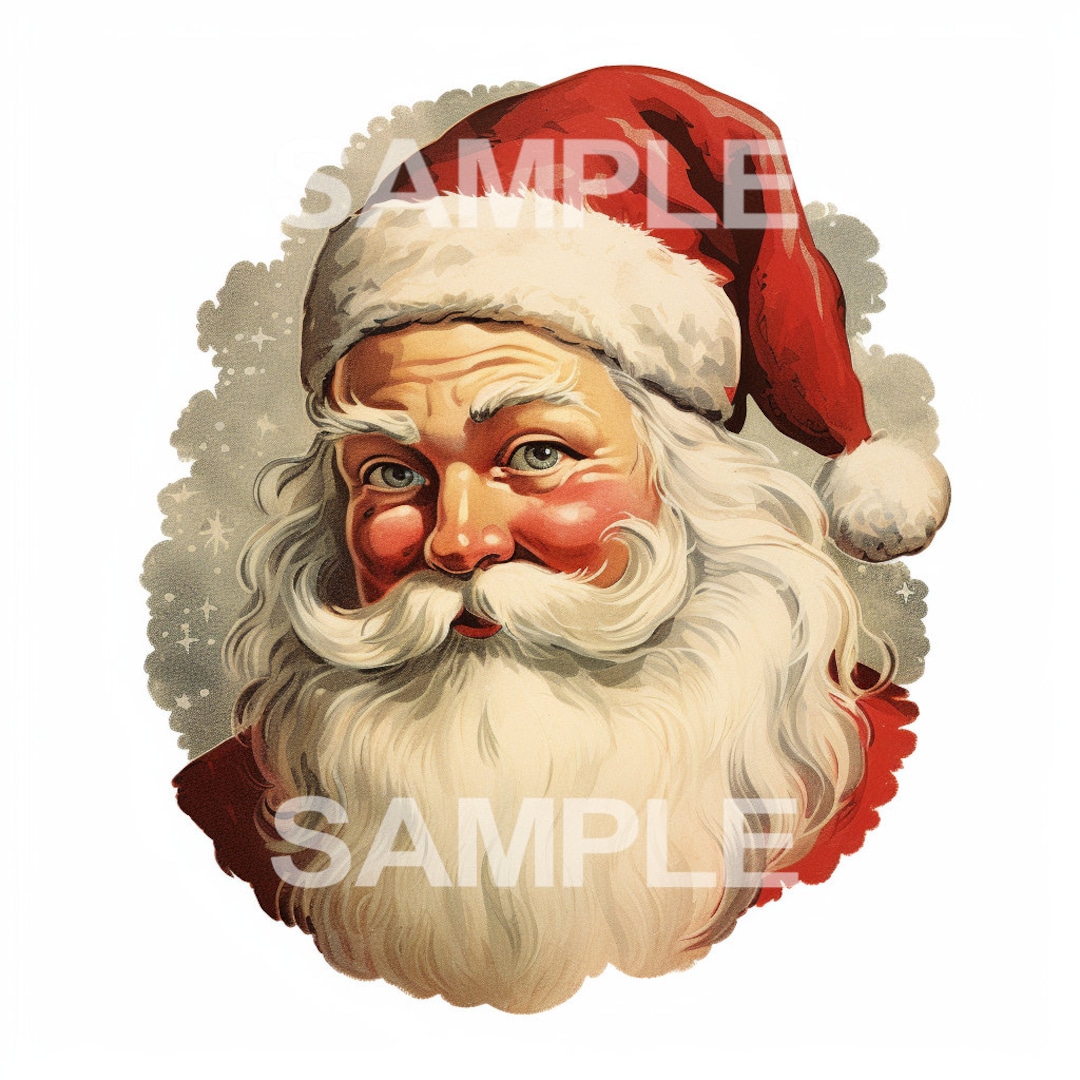 Santa Claus Vintage Style Clipart PNG Format - Etsy