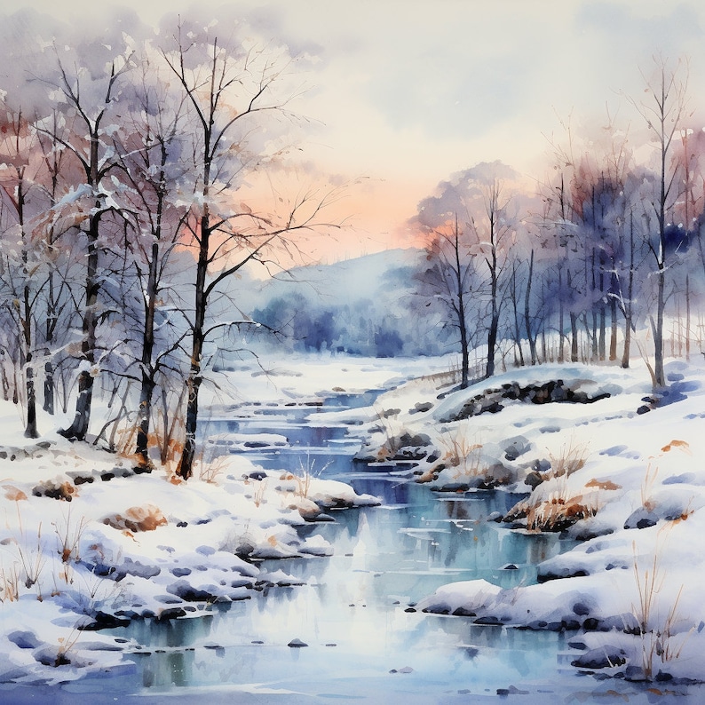 20 Water Color Winter / Snow Illustrations - Etsy