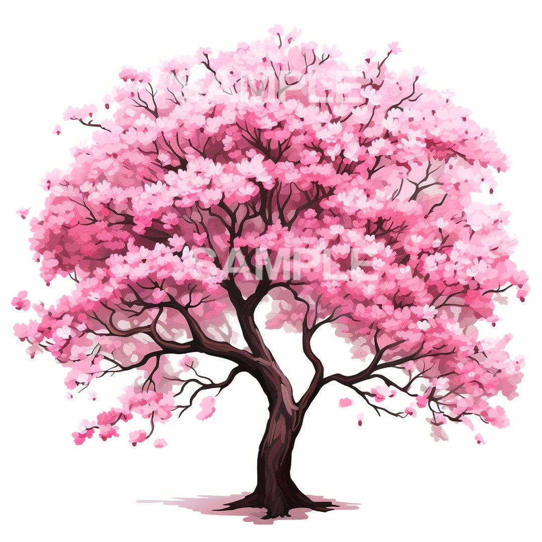 Cherry Blossom Tree Clipart - PNG - Etsy