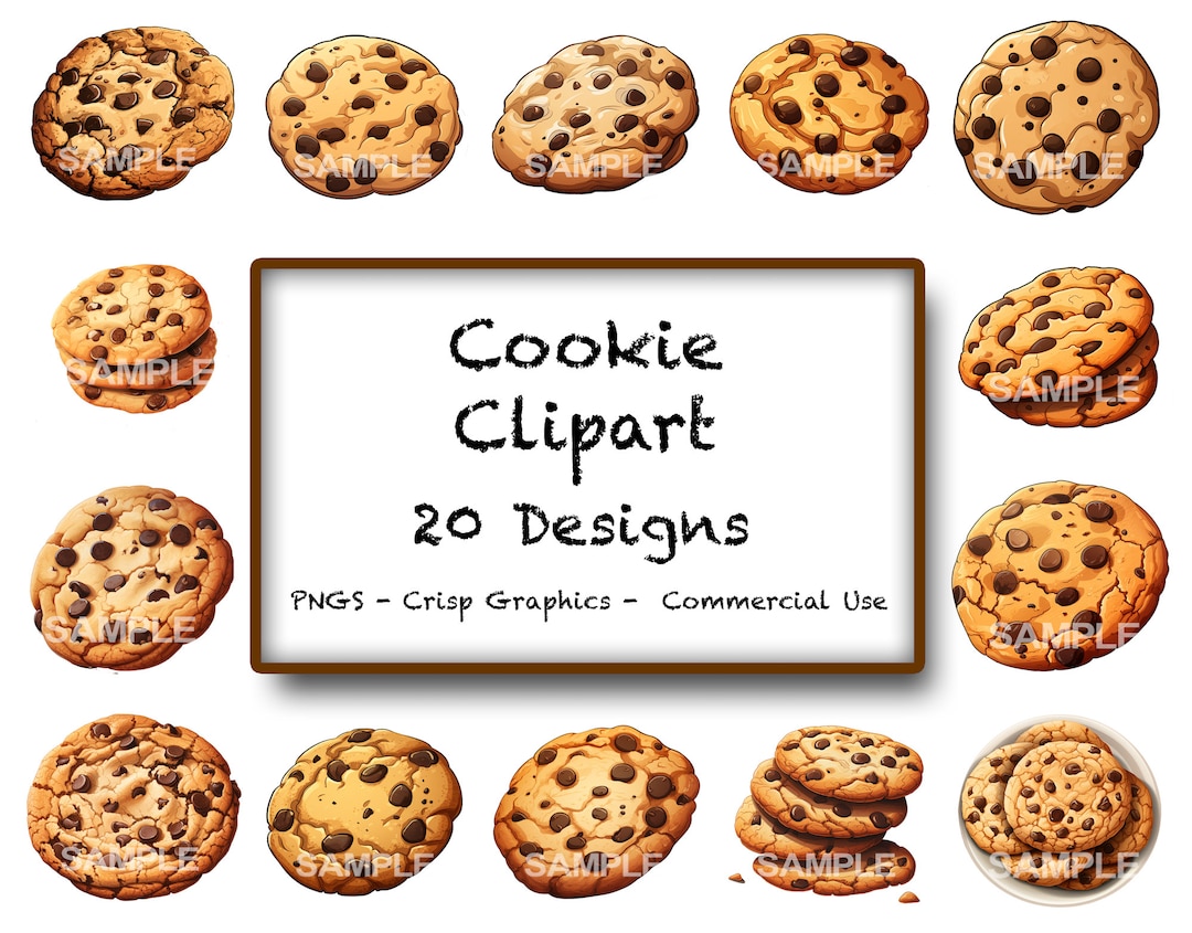 Chocolate Chip Cookie Clipart Bundle - PNG Format - Etsy