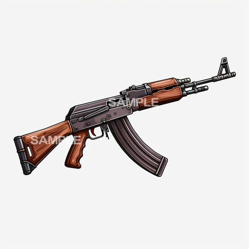 AK-47 Rifle Clipart - PNG Format, Commercial Use Approved - Etsy