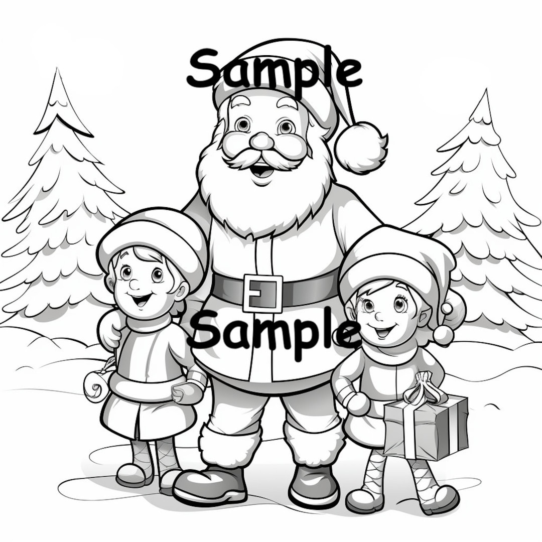 10 Christmas Coloring Pages for Kids - Etsy