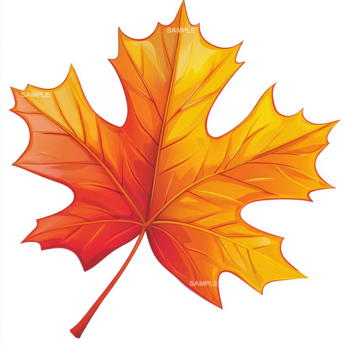 Fall Leaf Clipart PNG - Etsy