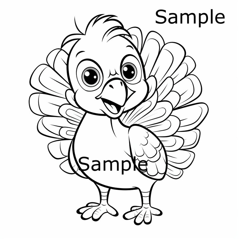 20 Baby Turkey Coloring Pages for Kids - Etsy