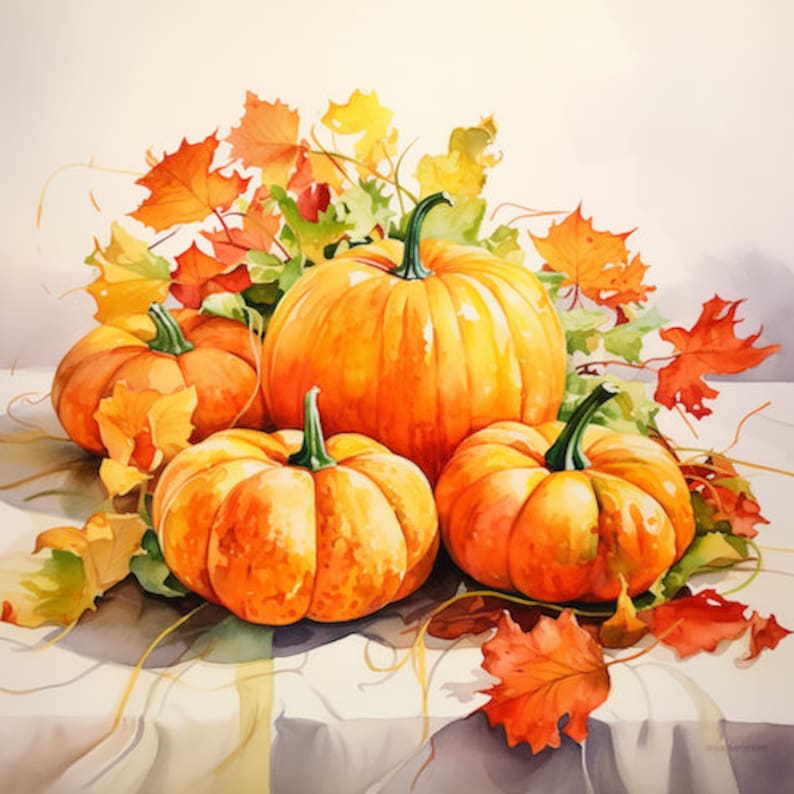 20 Water Color Pumpkin Illustrations - Etsy