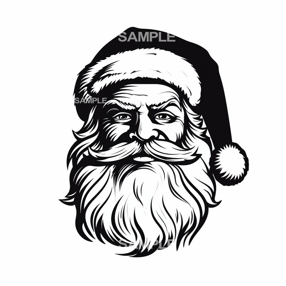 Santa Claus Head Clipart - PNG Format - Etsy