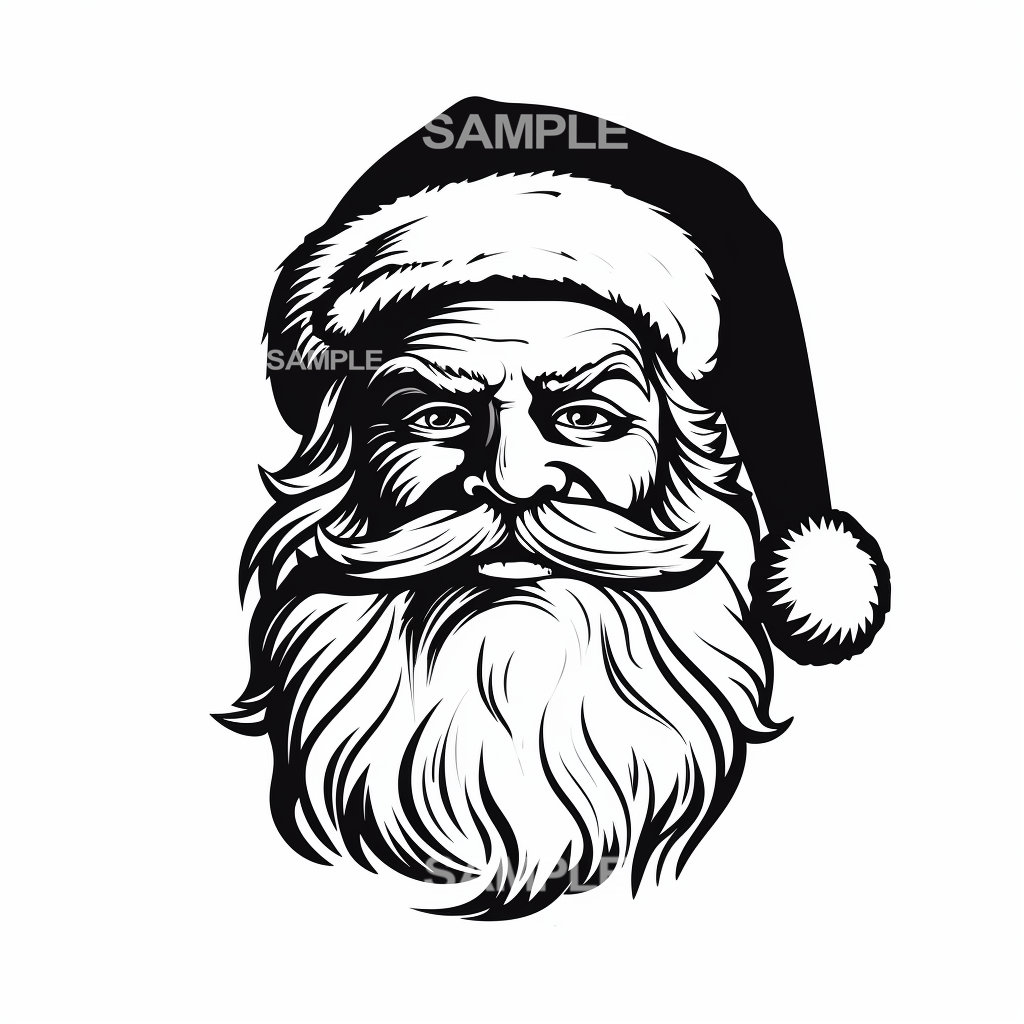 Santa Claus Head Clipart - PNG Format - Etsy