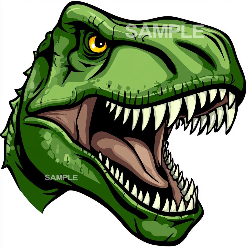 T-rex Head Clipart - Dinosaur Clipart - PNG Format - Etsy UK