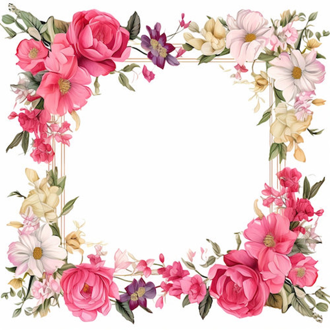 20 X Wedding Floral Frames Digital Images High Quality - Etsy