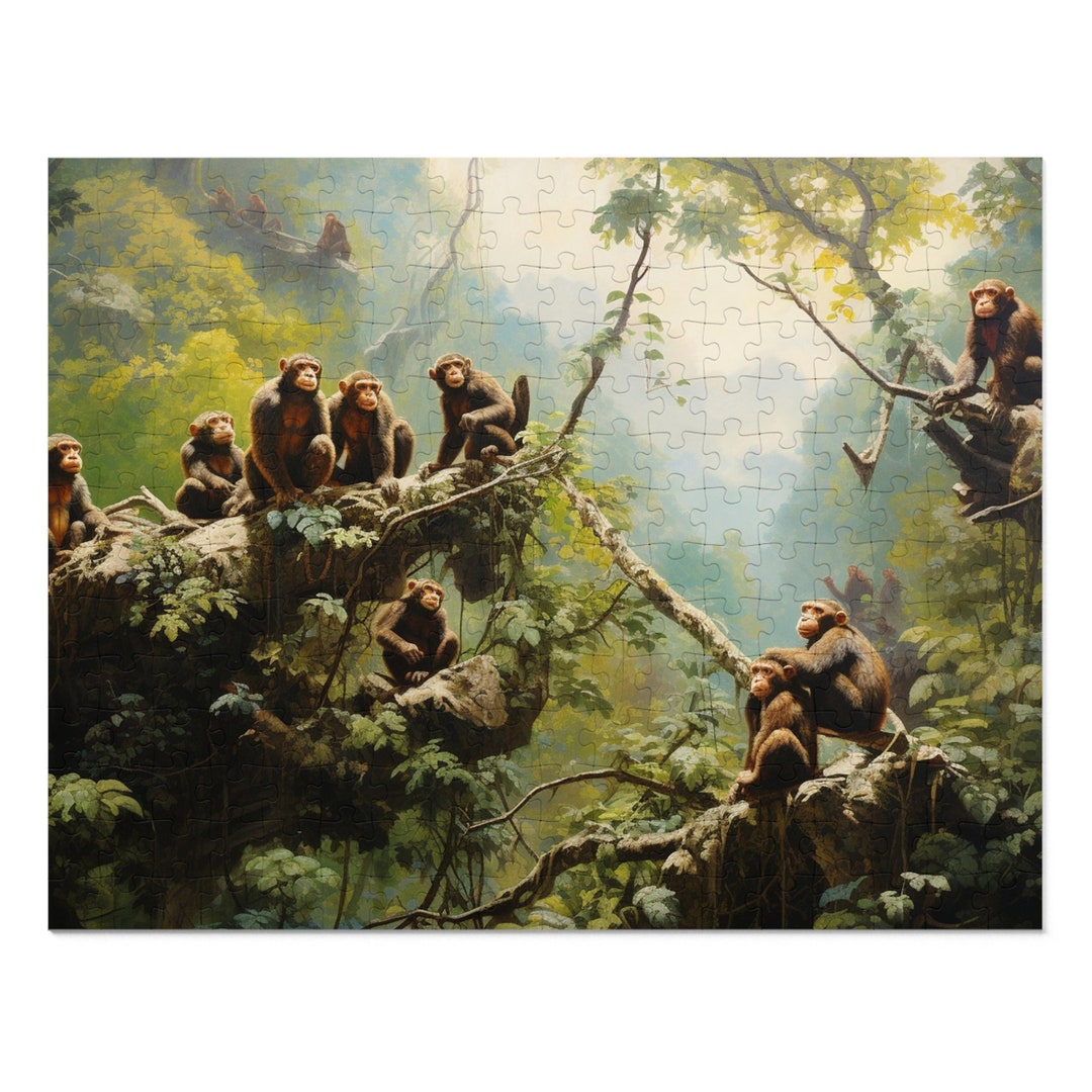 Enchanted Jungle Monkeys 252-piece Jigsaw Puzzle for Kids - Etsy