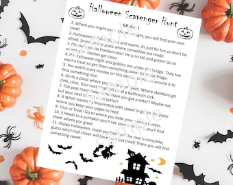 Halloween Indoor Treasure Hunt Printable Scavenger Hunt - Etsy