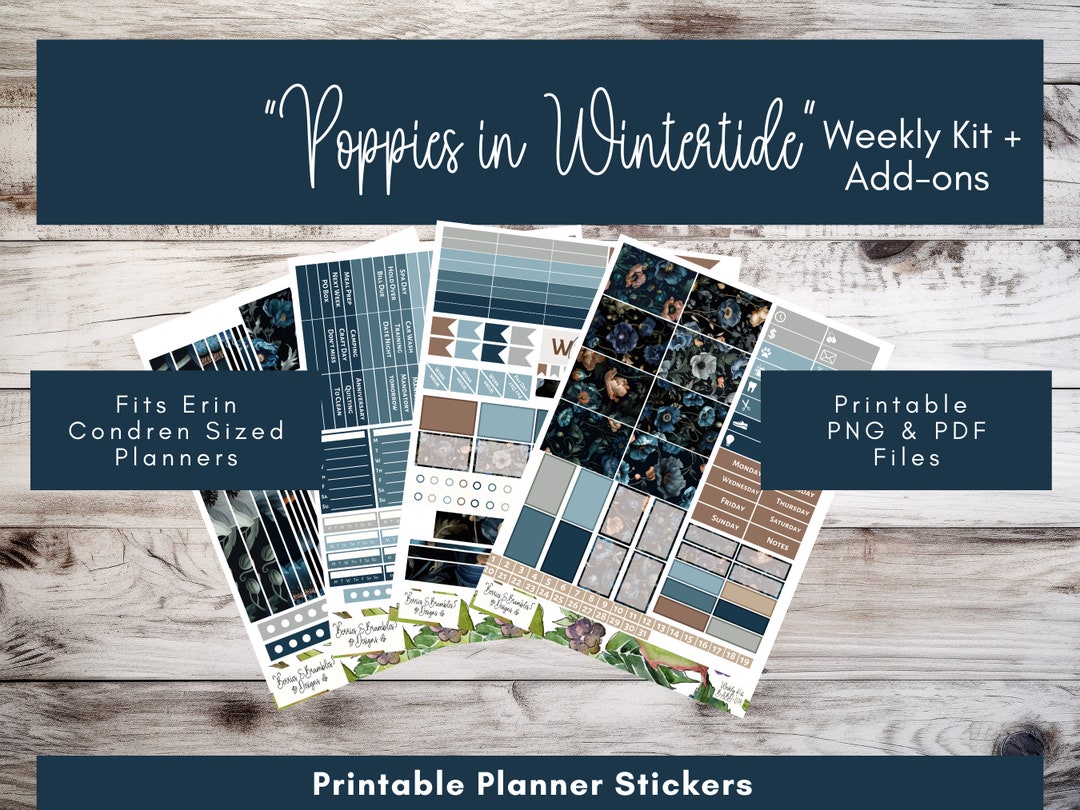 Planner Sticker Weekly Kit Printable Template Digital Sticker Sheet ...
