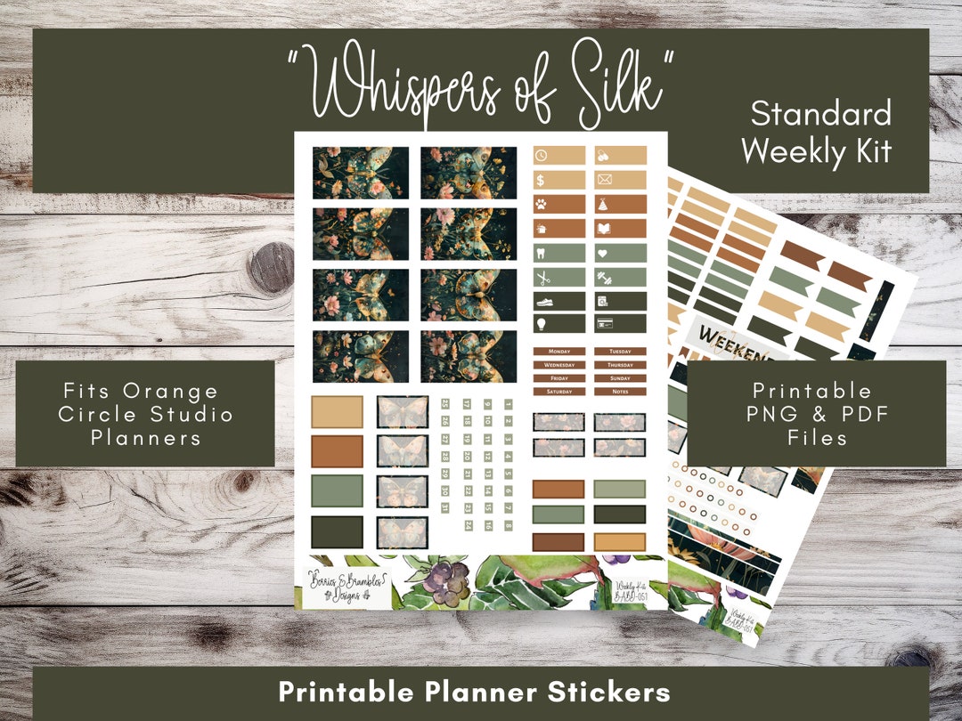Planner Sticker Weekly Kit Printable Template Digital Sticker Sheet ...