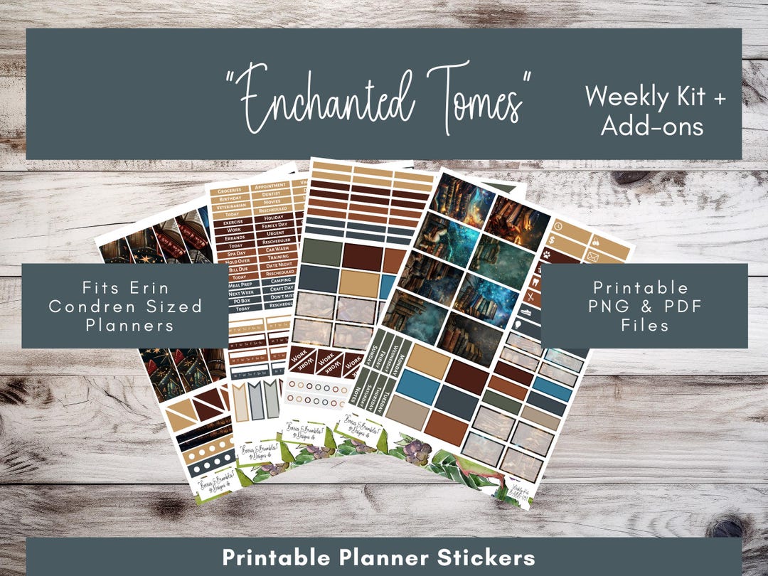 Planner Sticker Weekly Kit Printable Template Digital Sticker Sheet ...