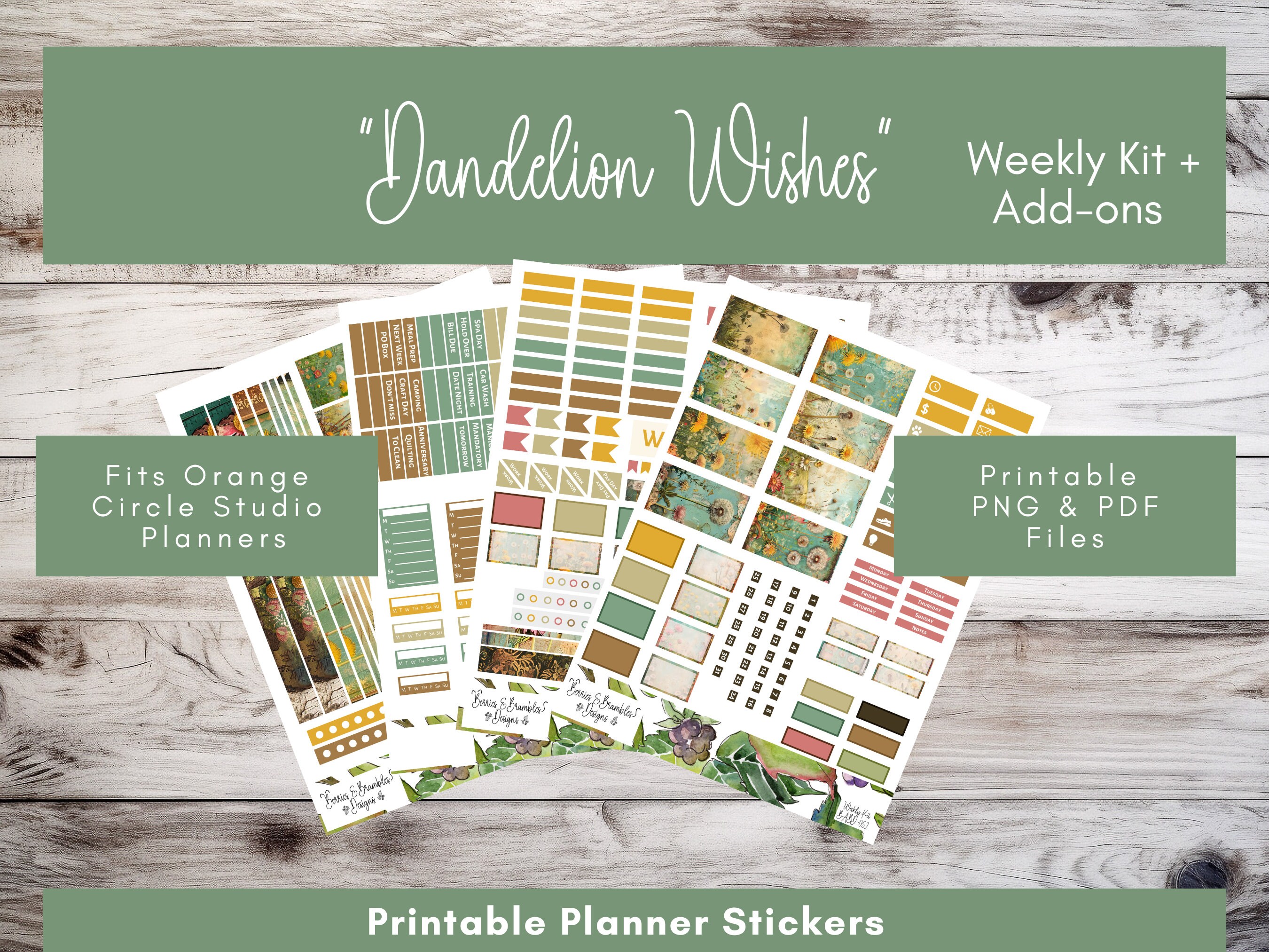 Planner Sticker Weekly Kit Printable Template Digital Sticker Sheet ...