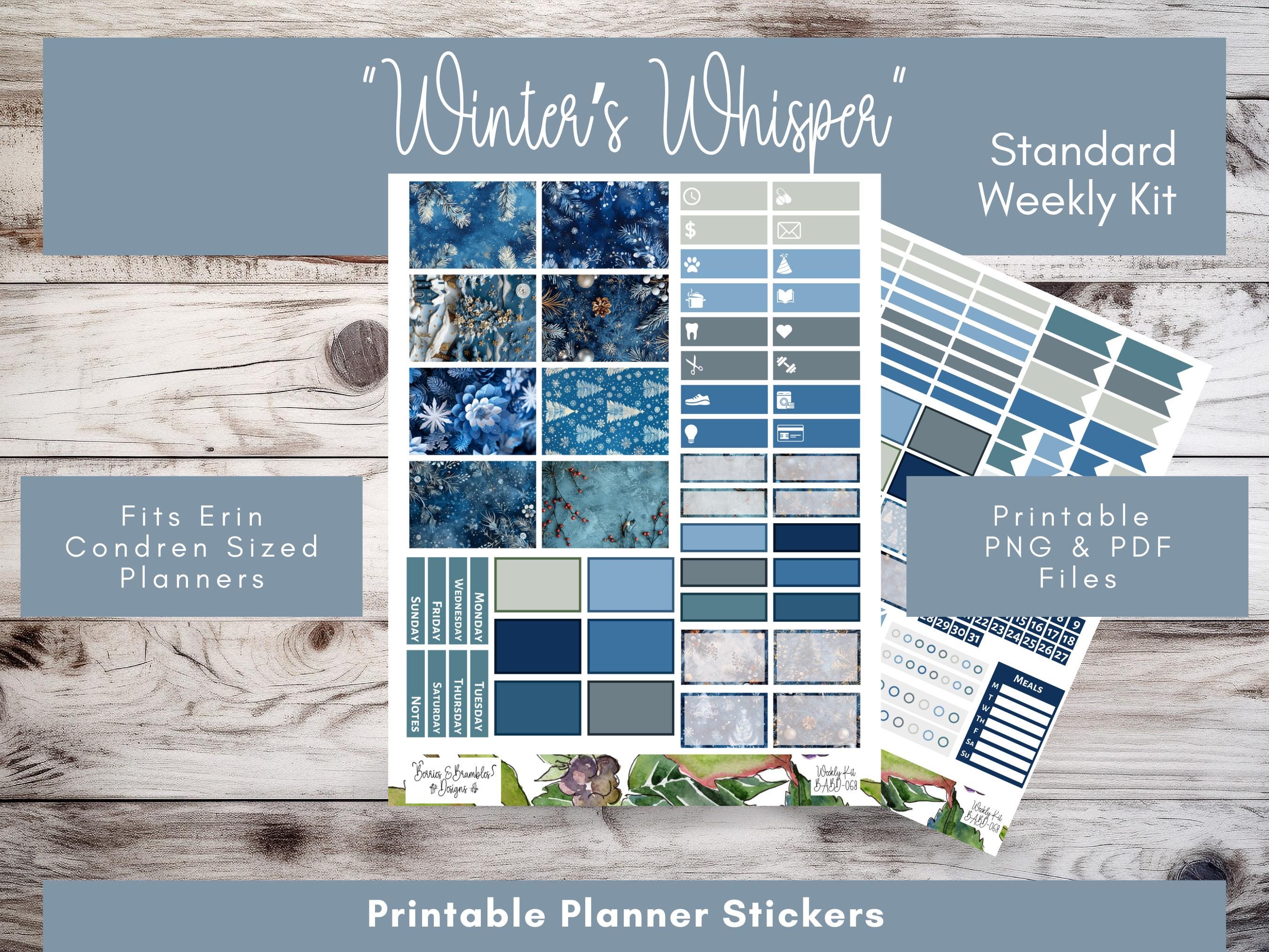 Planner Sticker Weekly Kit Printable Template Digital Sticker Sheet ...