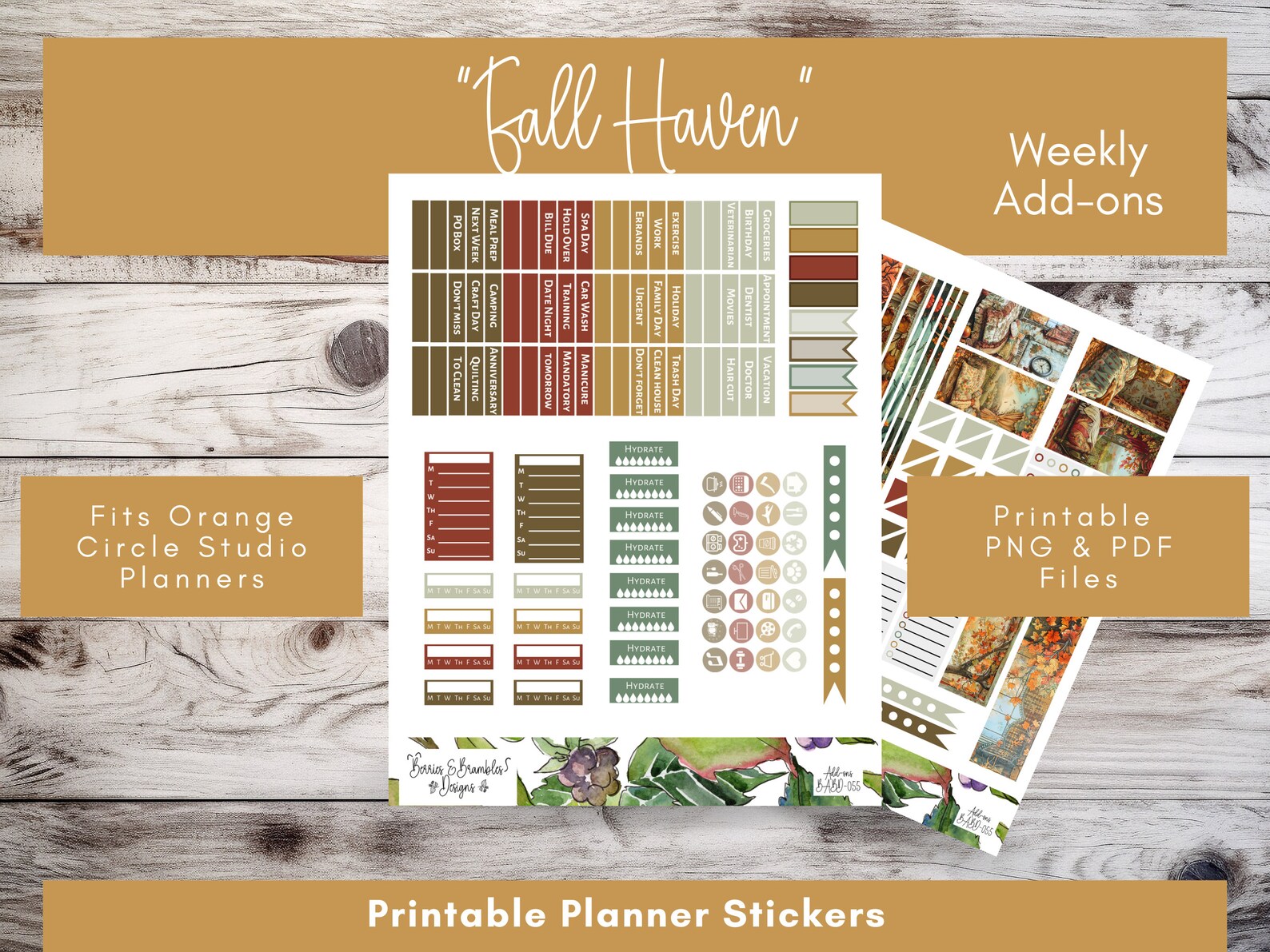 Planner Sticker Weekly Kit Printable Template Digital Sticker Sheet ...