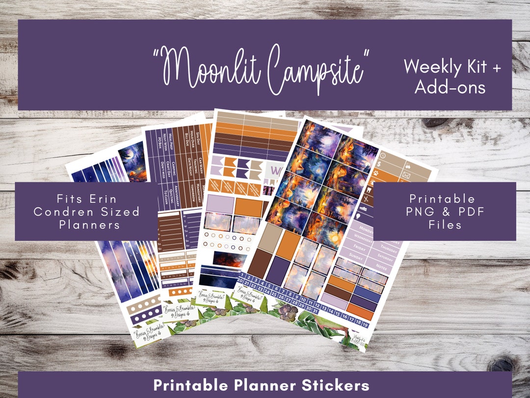 Planner Sticker Weekly Kit Printable Template Digital Sticker Sheet ...