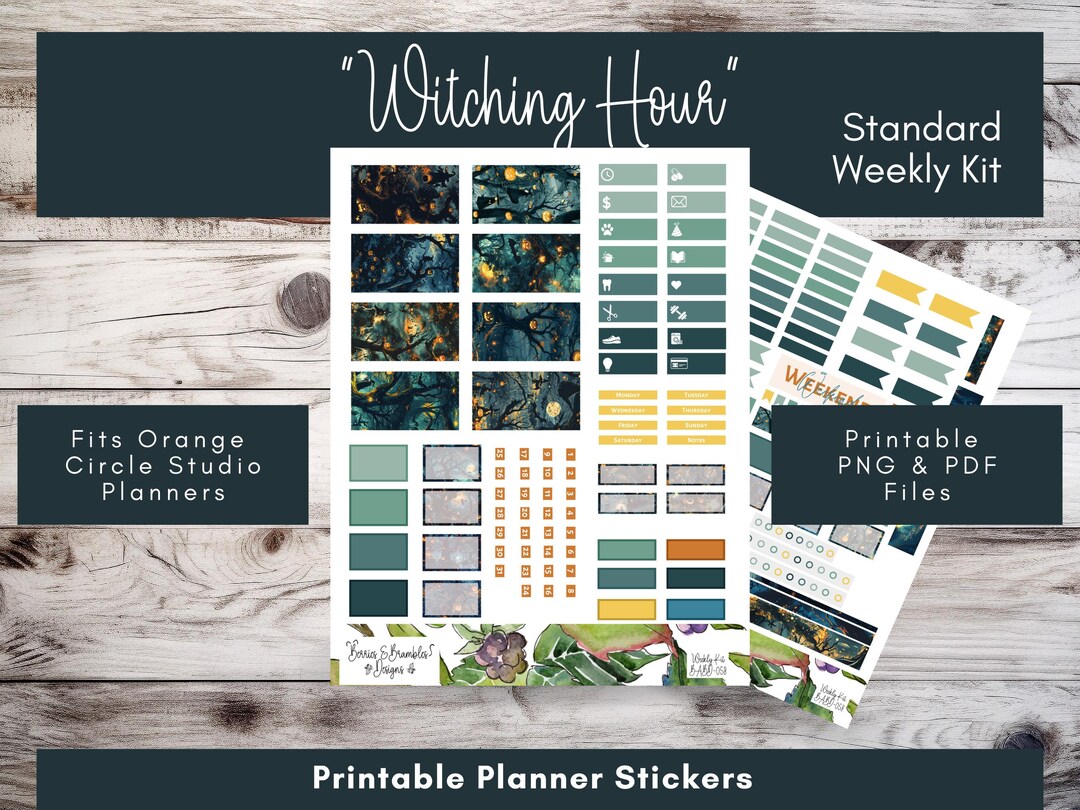 Planner Sticker Weekly Kit Printable Template Digital Sticker Sheet ...