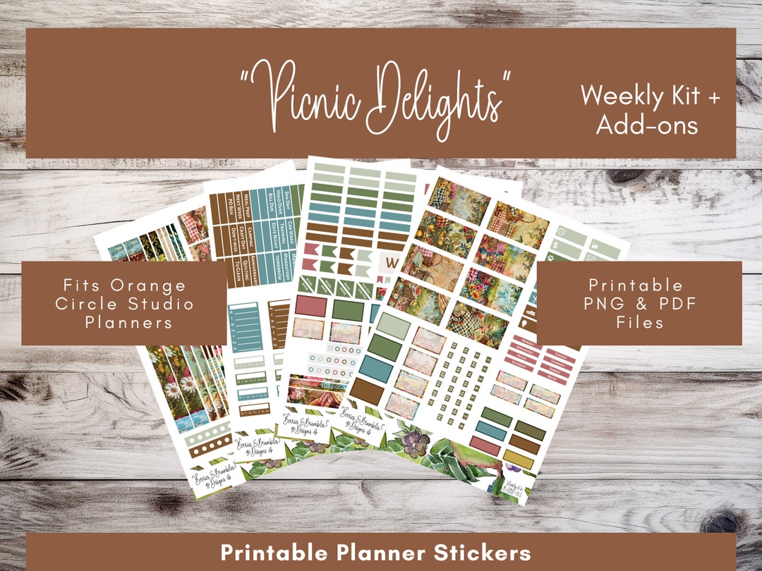 Planner Sticker Weekly Kit Printable Template Digital Sticker Sheet ...