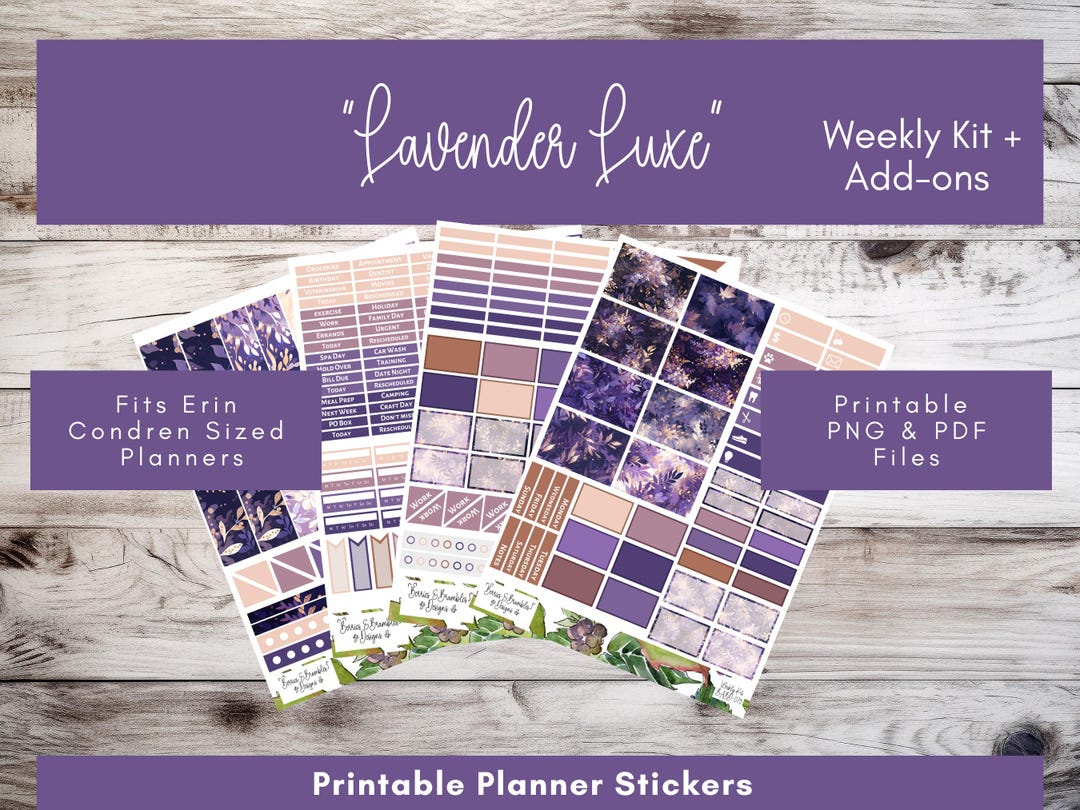 Planner Sticker Weekly Kit Printable Template Digital Sticker Sheet ...