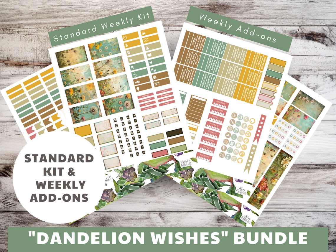 Planner Sticker Weekly Kit Printable Template Digital Sticker Sheet ...