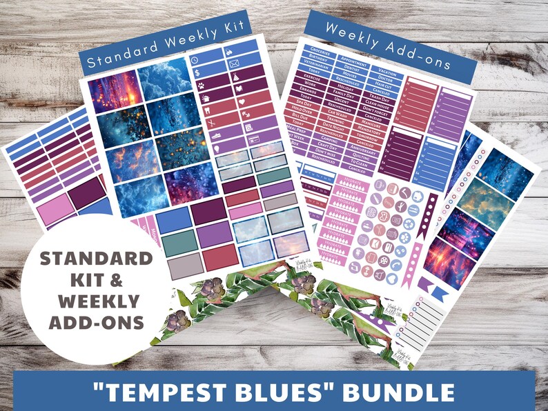 Planner Sticker Weekly Kit Printable Template Digital Sticker Sheet ...