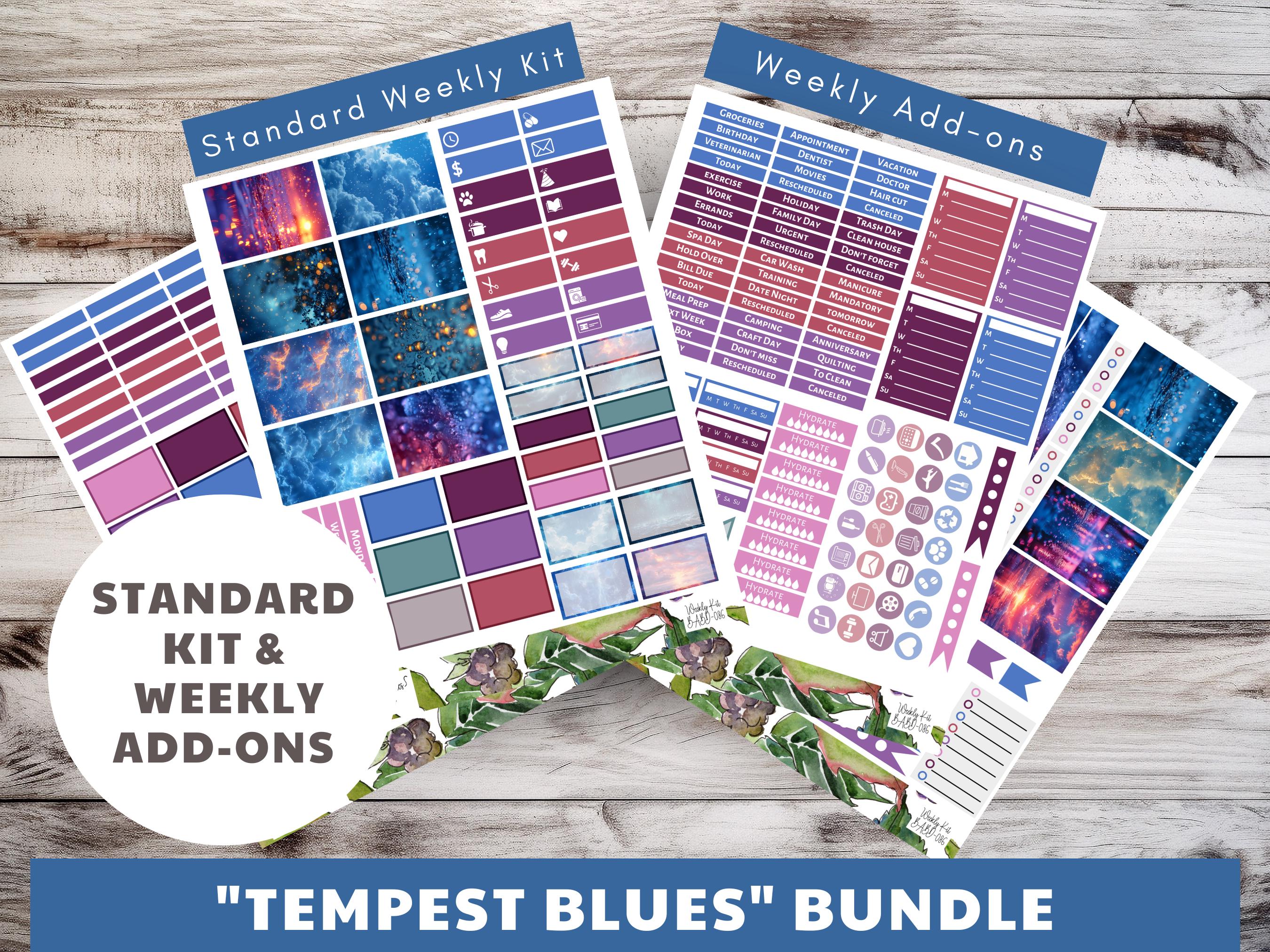 Planner Sticker Weekly Kit Printable Template Digital Sticker Sheet ...