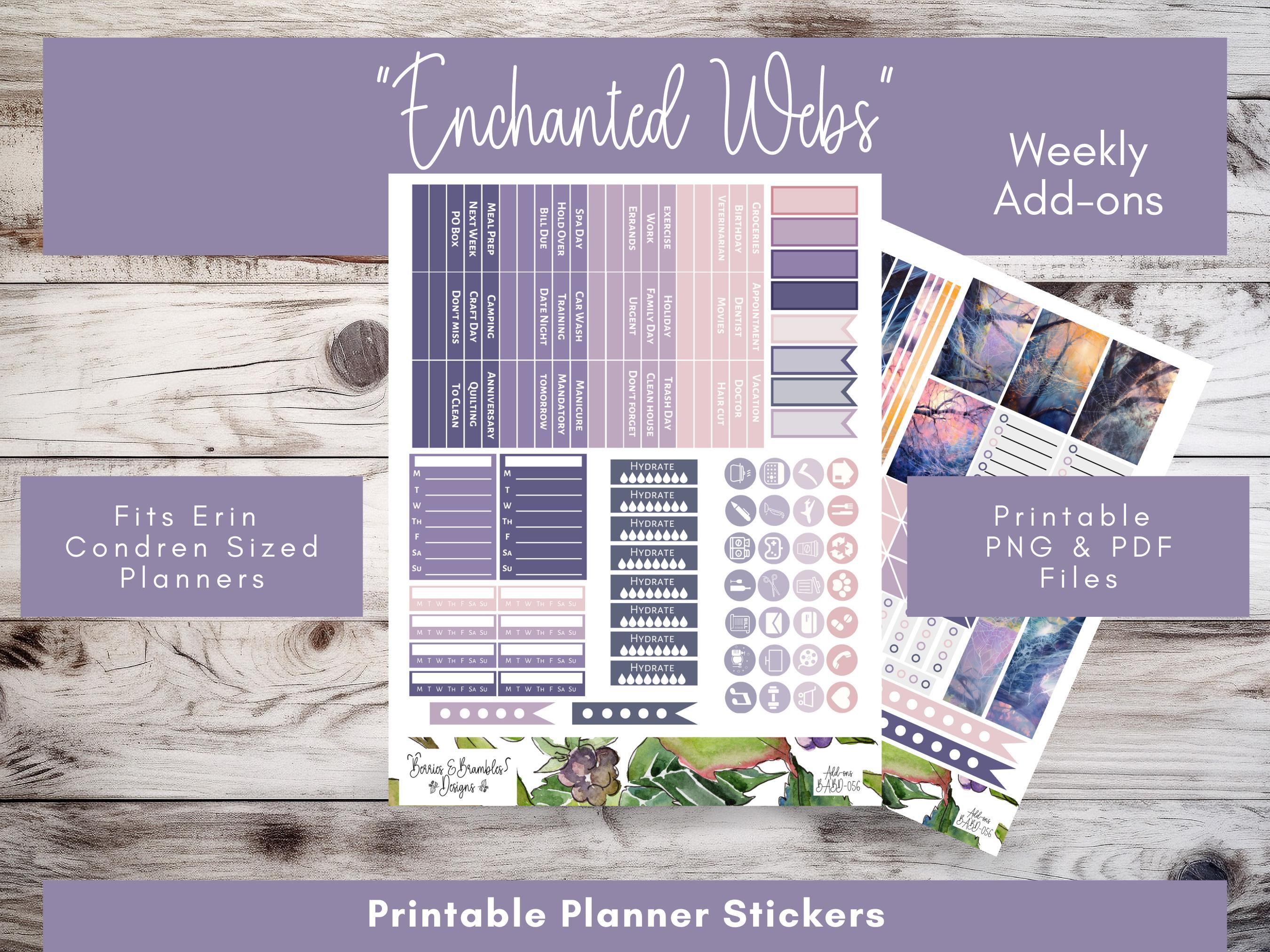 Planner Sticker Weekly Kit Printable Template Digital Sticker Sheet ...