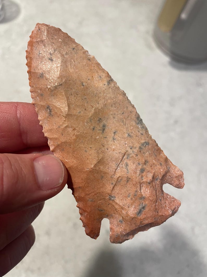 Arrowhead Point Kirk - Stone Arrowhead - Flintknapped Arrowhead ...