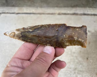 Arrowhead Point Dalton (massive) - Stone Arrowhead - Flintknapped Arrowhead - Homemade Gift ...