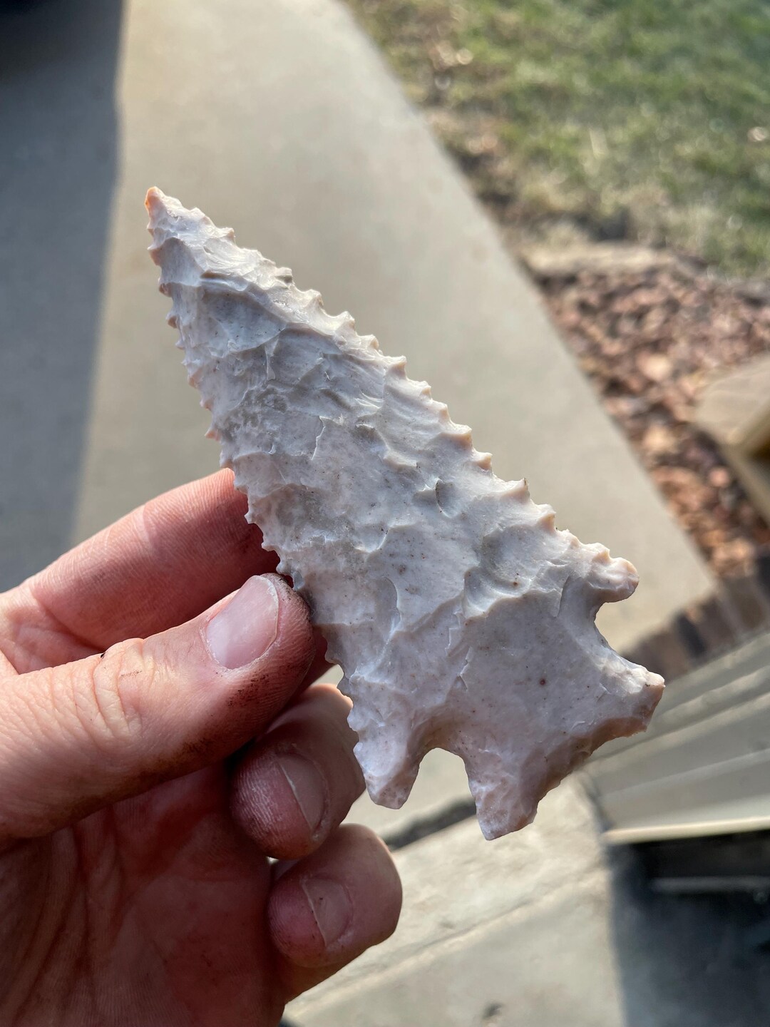 Arrowhead Point - Stone Arrowhead - Flintknapped Arrowhead - Homemade Gift - Dad Grandpa ...