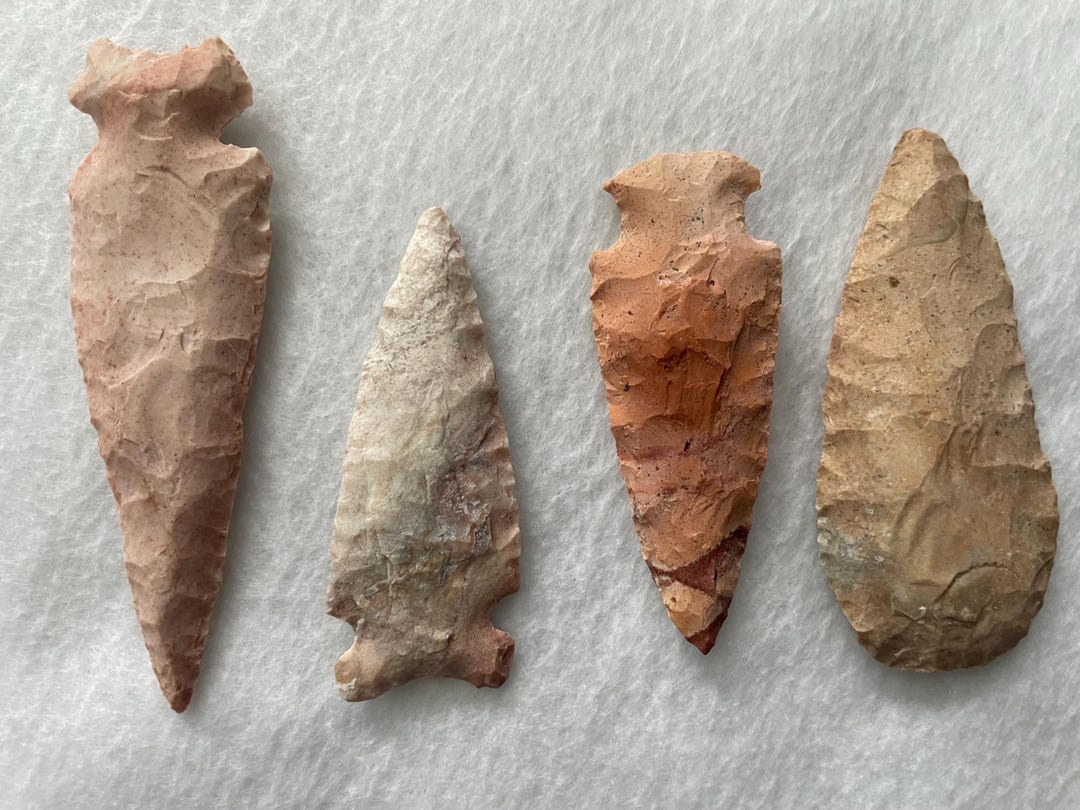 Lot of 4 Arrowheads (4) - Arrowhead Points - Stone Arrowheads ...