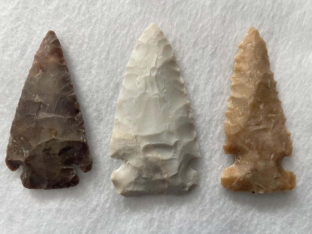 Lot of 3 Arrowheads (3) - Arrowhead Points - Stone Arrowheads - Flintknapped Arrowheads ...