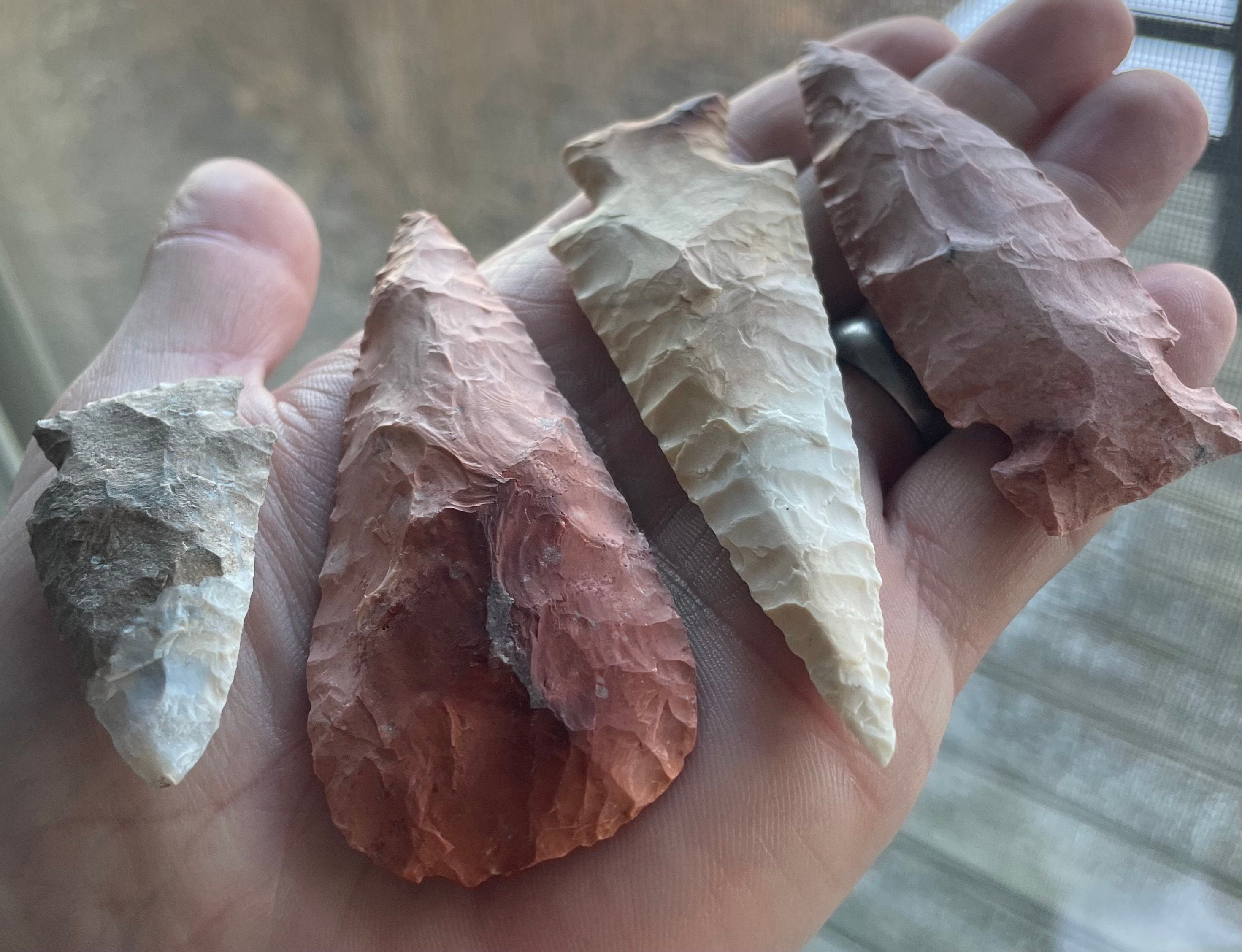 Lot of 8 Arrowheads - Lot of Arrowhead Points - Stone Arrowheads - Flintknapped Arrowheads ...