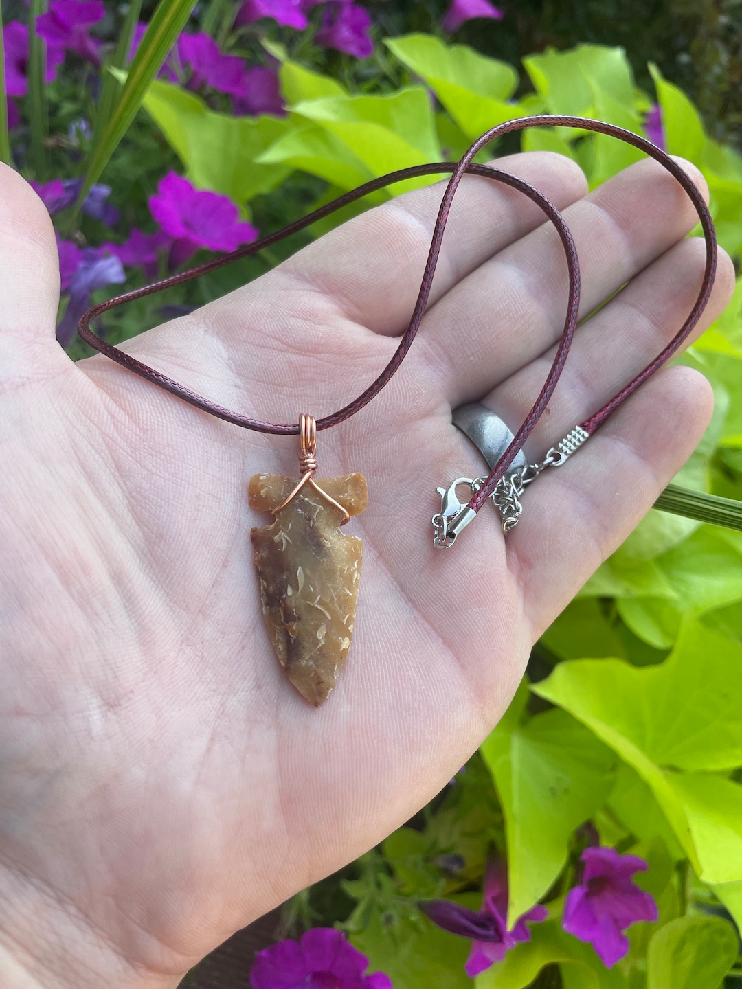 Indian Arrowhead Necklace - Native American Stone Pendant - Arrowhead ...