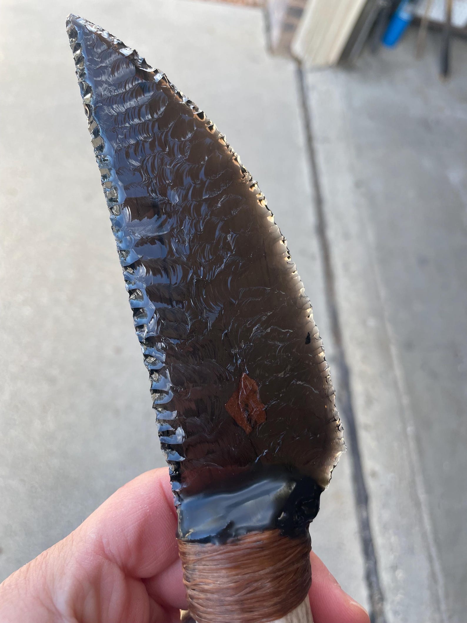 Huge Primitive Obsidian Stone Knife -unique Knife - Genuine Shed Antler ...