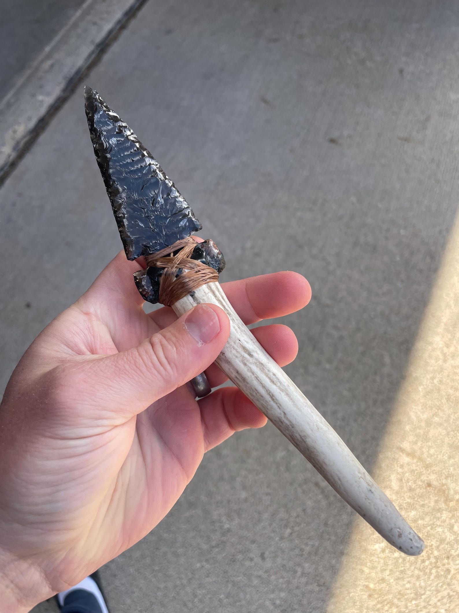 Obsidian Blade Antler Knife: Primitive Bushcraft Knife - Etsy