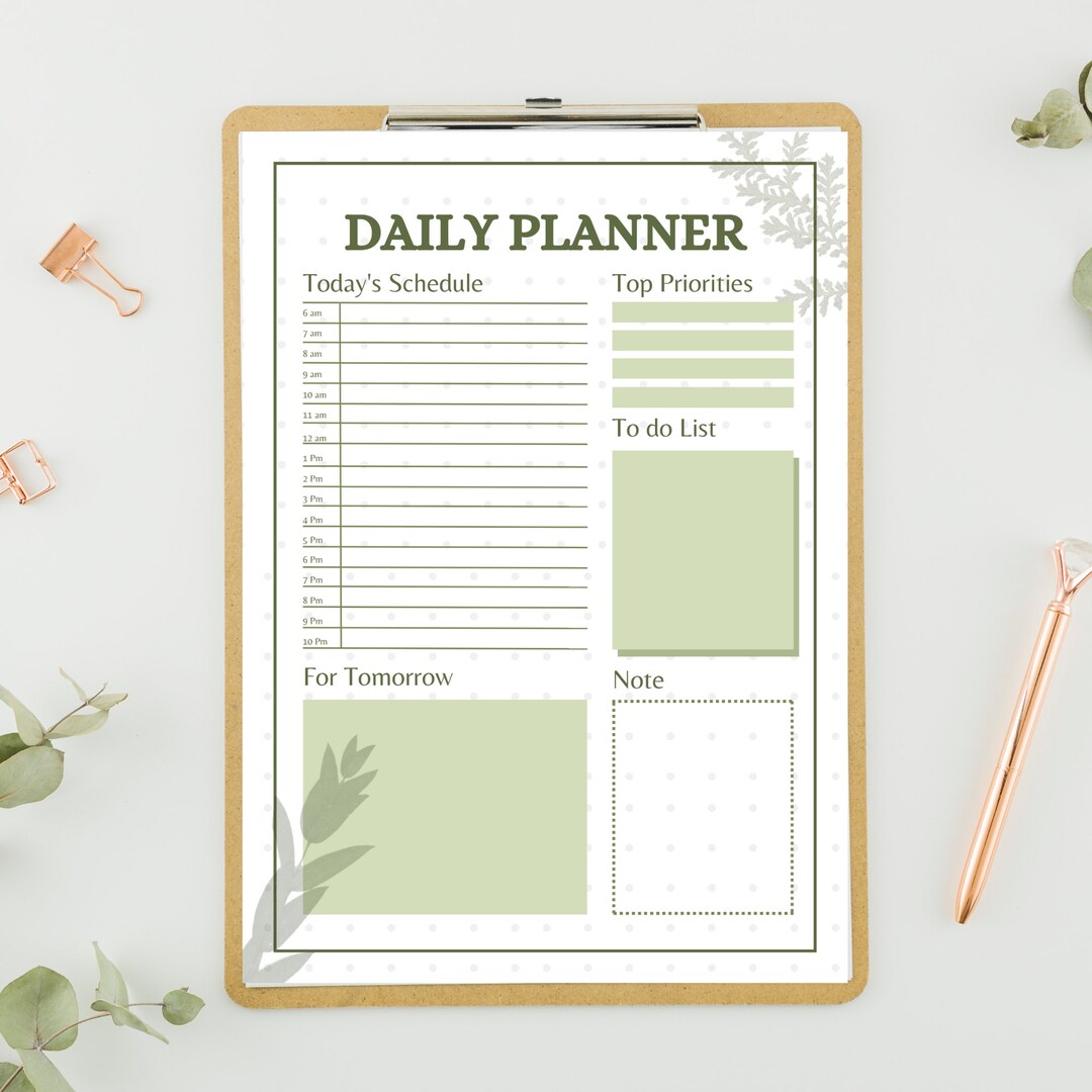 Daily Planner canva Digital Planner Printable Planner schedule Planner ...