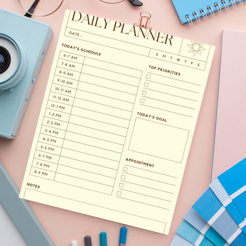 Daily Planner Canva Digital Planner Printable Planner schedule Planner ...