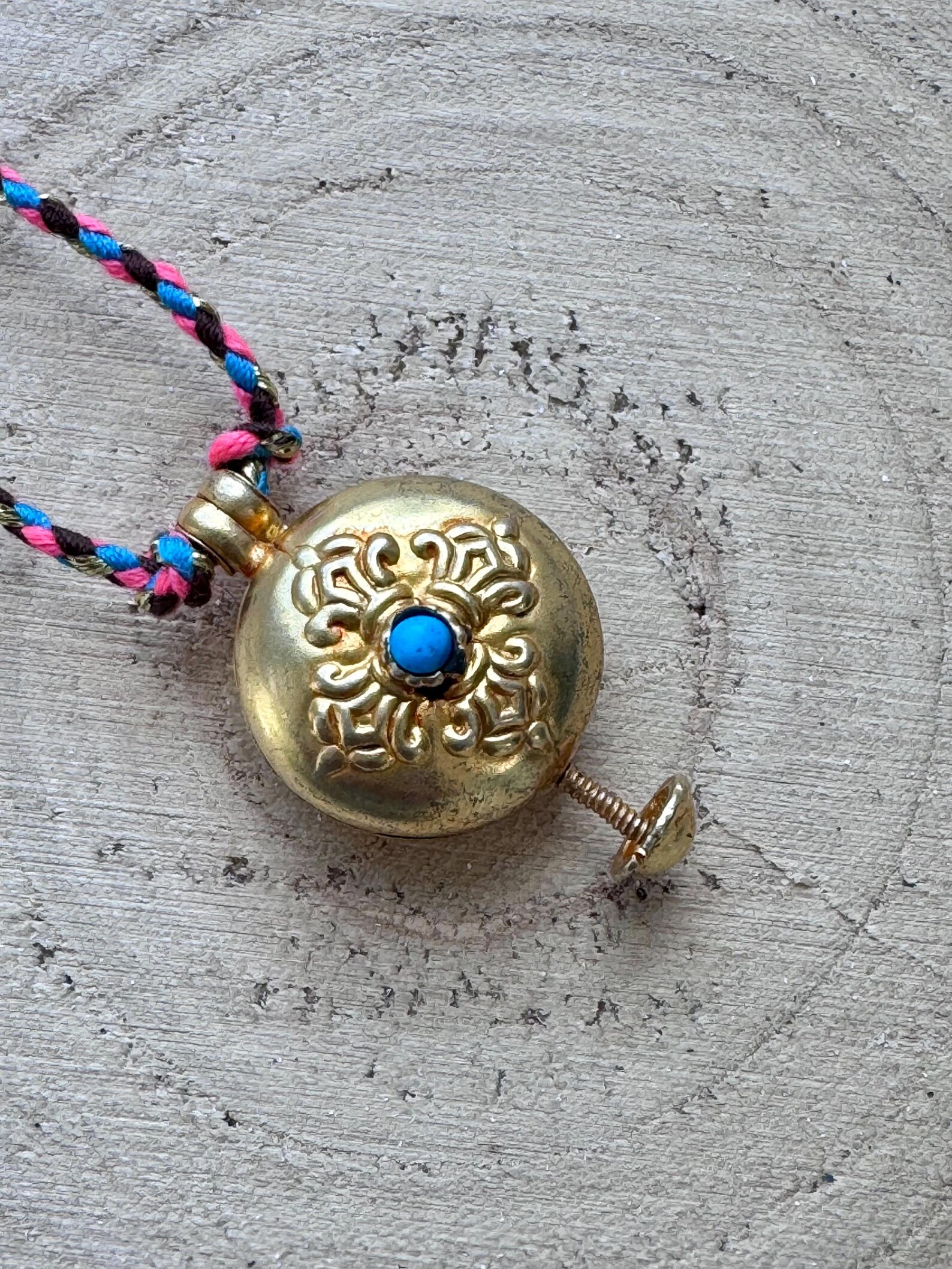 Handmade Tibetan Brass Locket Talisman Necklace Amulet Necklace ...