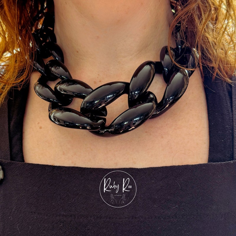 Black Chain Necklace - Etsy