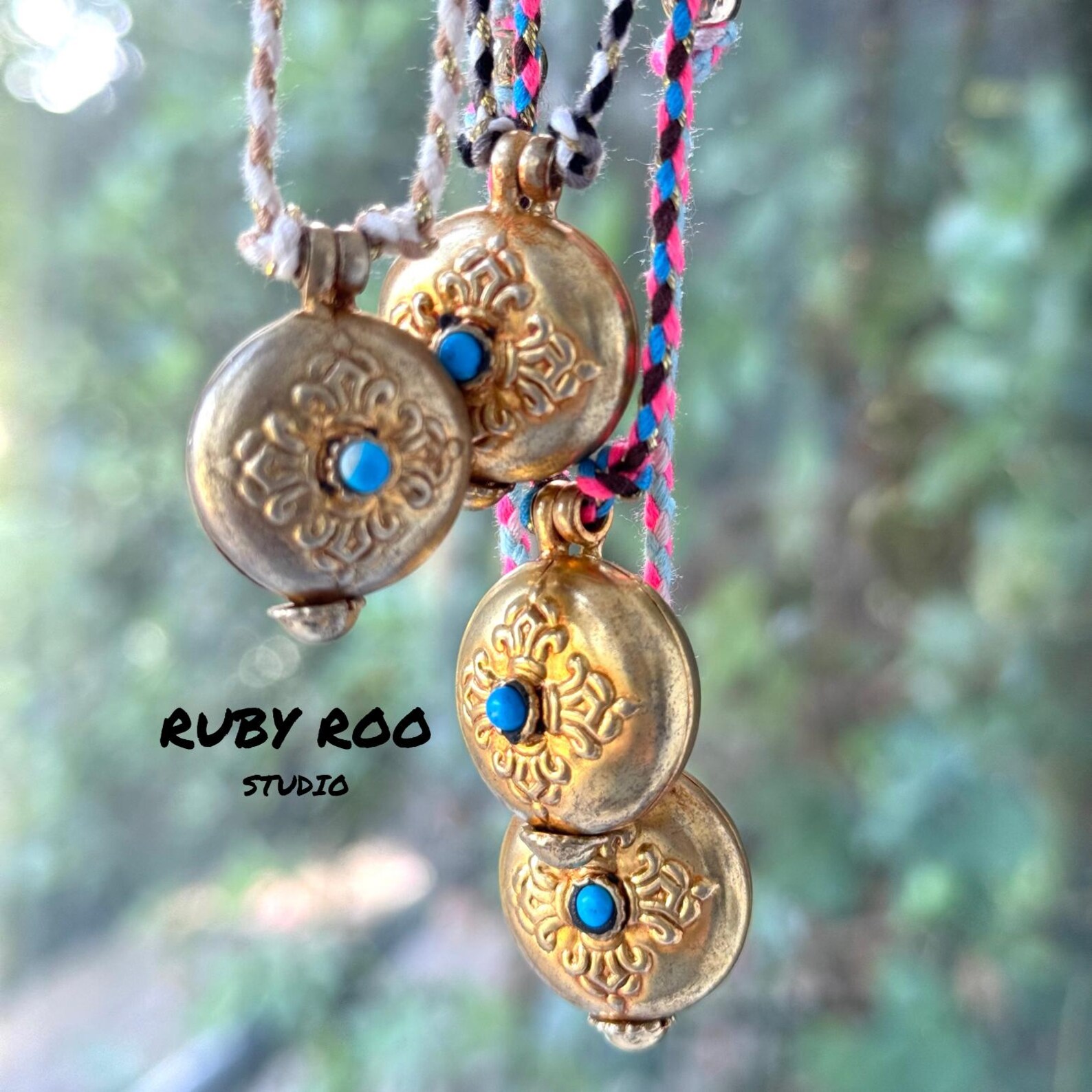 Handmade Tibetan Brass Locket Talisman Necklace Amulet Necklace ...