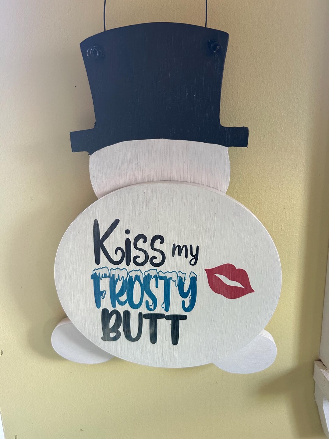 Snowman Butt Winter Sign: Funny Holiday Door Hanger - Etsy