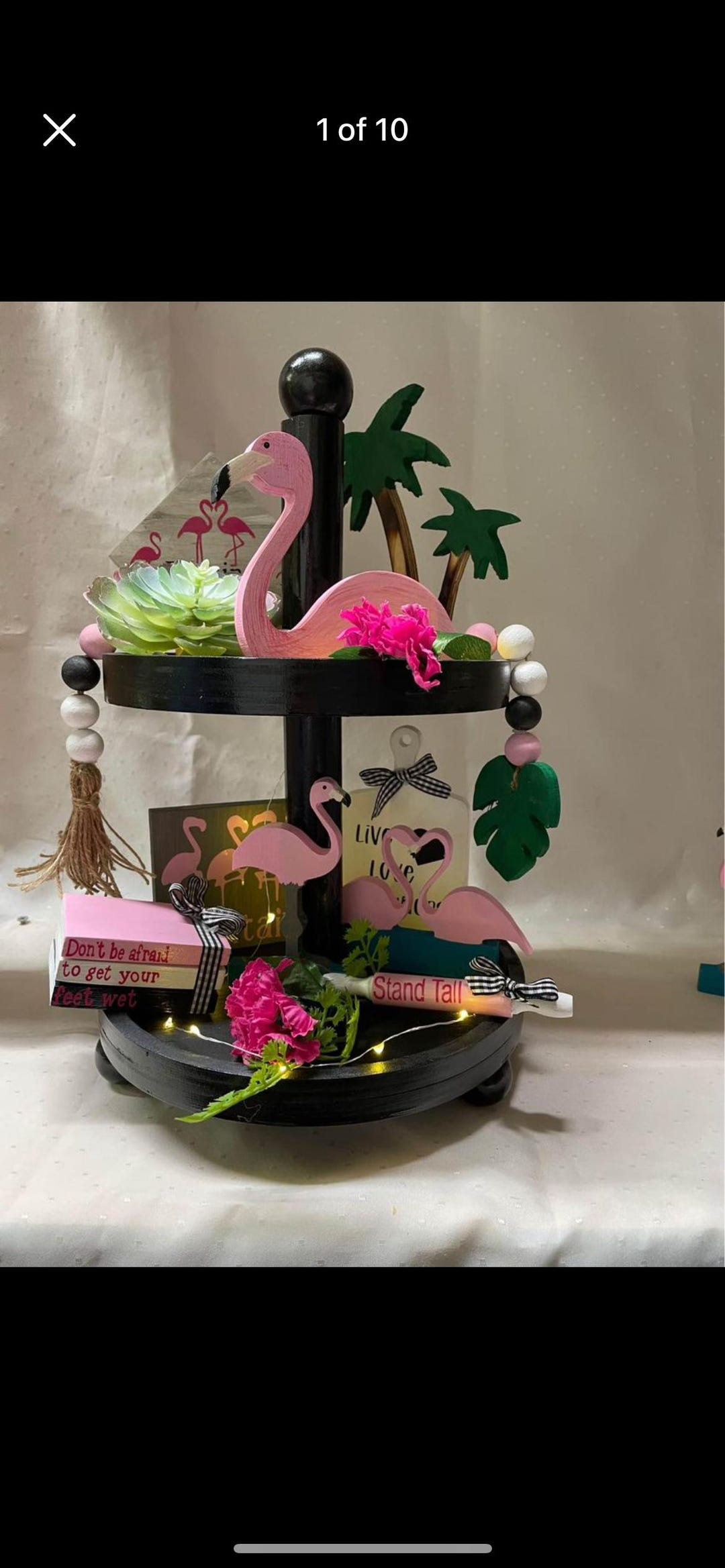 Pink Flamingo Tiered Tray Decor for Flamingo Lovers 10 Piece Set - Etsy