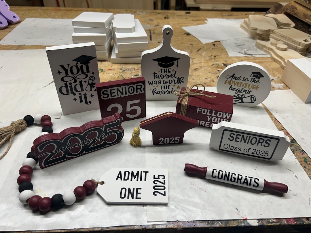 Graduation Tiered Tray Decor: 10-piece Set - Etsy