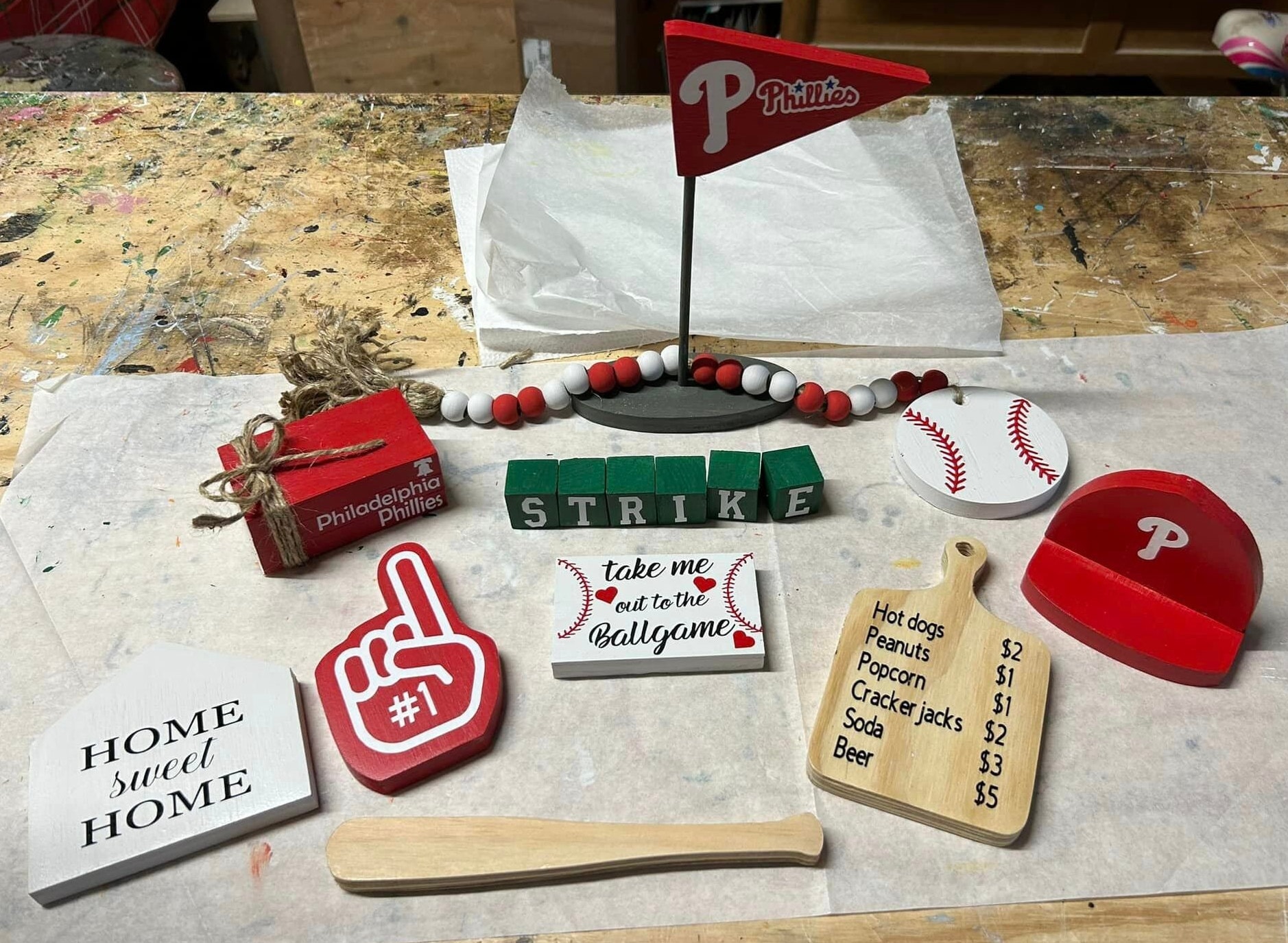 Baseball Tiered Tray Decor 10 Pc Set/ Baseball Shelf Sitter Decor/your ...