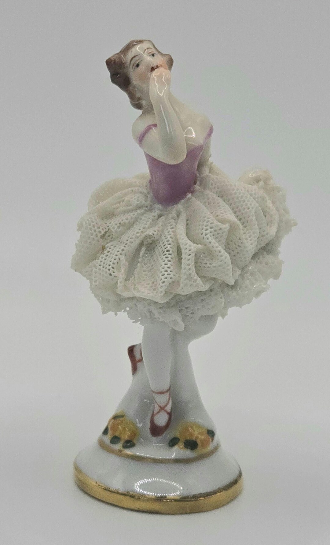 Vintage German Volkstedt Dresden Lace Ballerina Ballet Figurine - Etsy